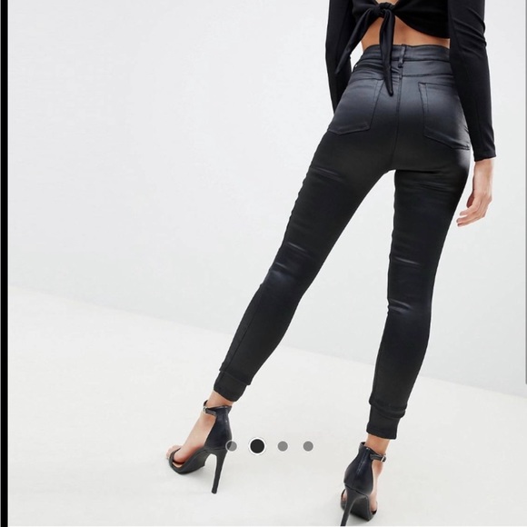ASOS | Jeans | High Rise Wet Look High Shine Skinny Jeans | Poshmark
